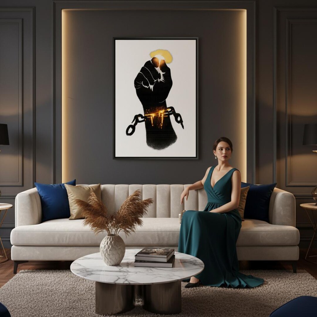 Bold Protest Wall Art Printable, Power Fist Poster, Modern Masculine ...
