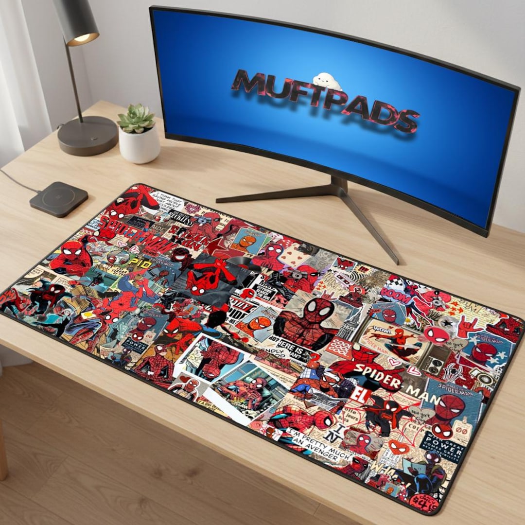 Spiderman Gaming Desk Mat: Large XL Mousepad, Comic Book Design - Etsy
