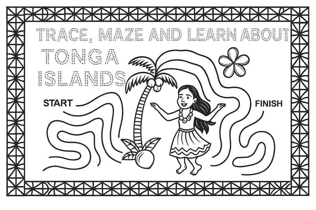 Tonga Trace and Maze - Printable PDF 20 Pages - Etsy Australia