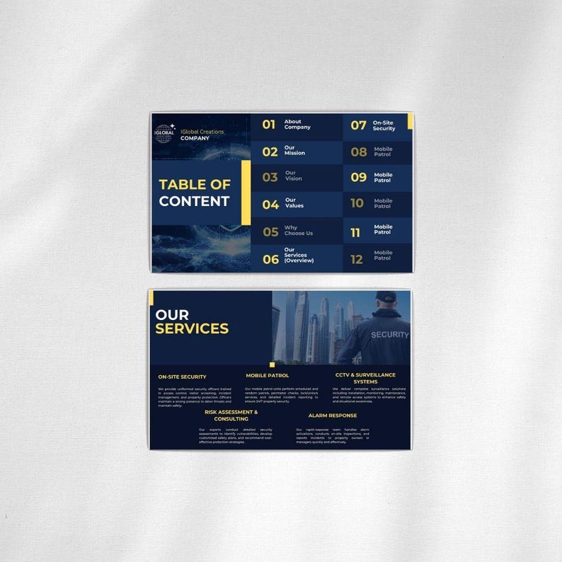 Security Company Profile Template| Editable Corporate Brochure ...