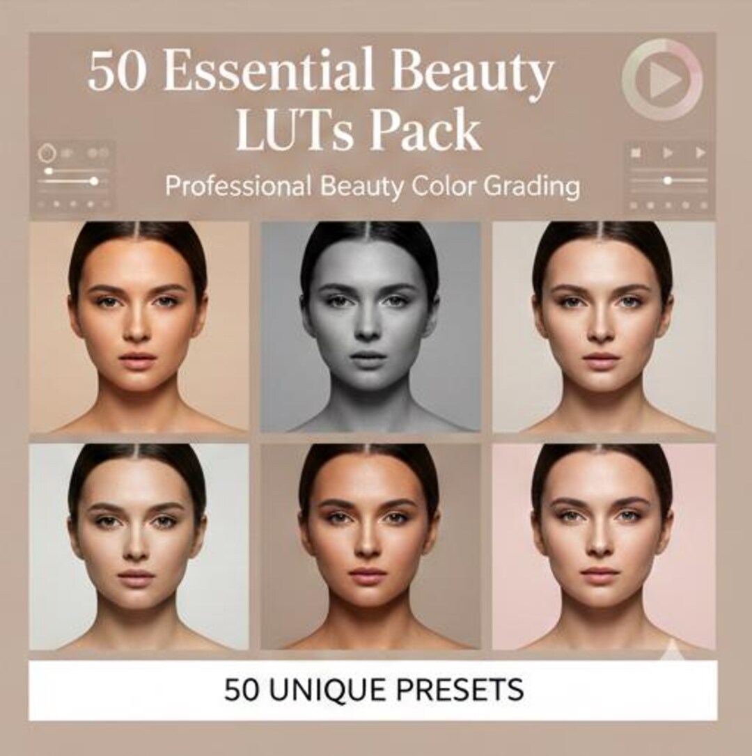 50 Essential Beauty Luts Pack – Lightroom, Photoshop & Video Editors - Etsy