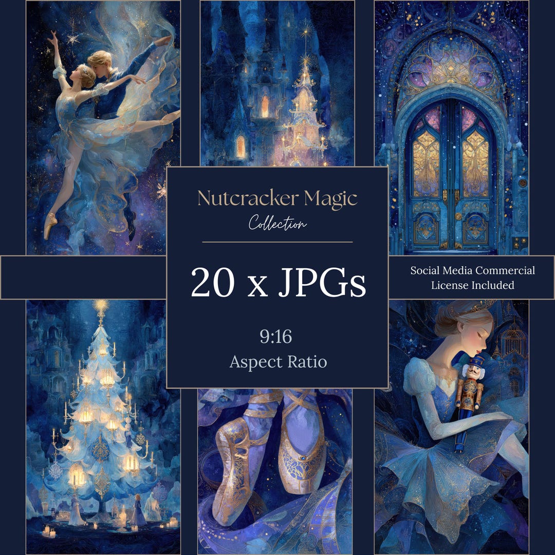 Nutcracker Magic Digital Backgrounds, 20 Vertical Jpgs 9:16 Pack ...