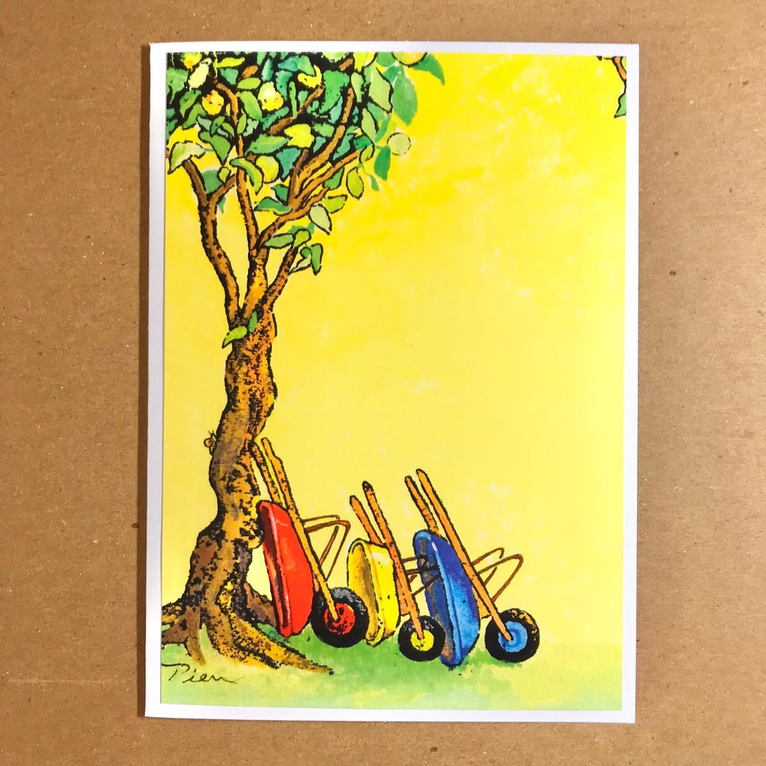 1 Wheelbarrow Blank Card + 1 Bookmark - Etsy