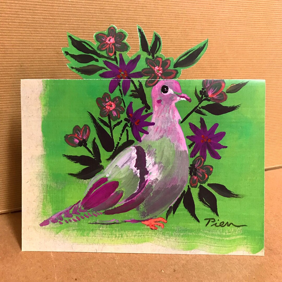 1 Pop-up Violet Dove Card - Etsy