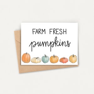 Printable Farm Fresh Pumpkins Fall Blank Card Printable Note Card ...