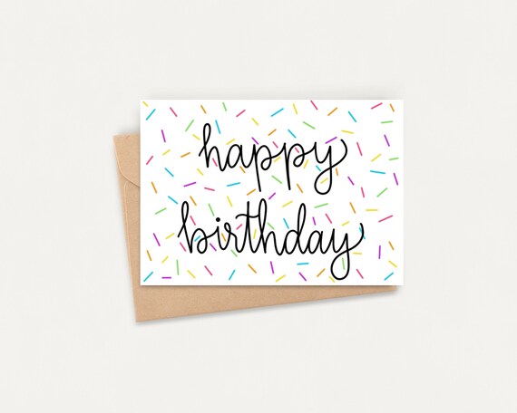 Printable Happy Birthday Card Sprinkles Printable Birthday - Etsy