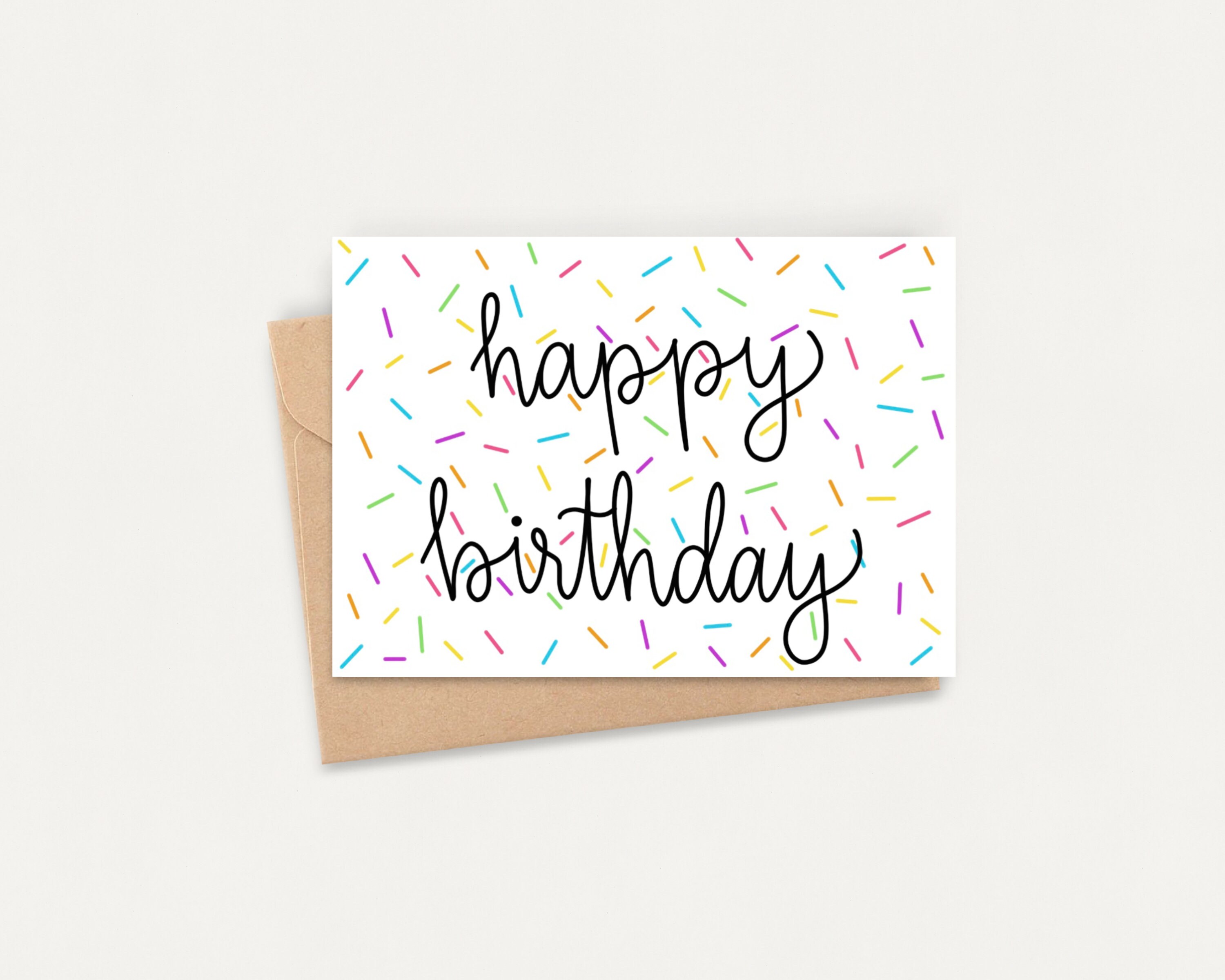 Printable Happy Birthday Card Sprinkles Printable Birthday Card for ...