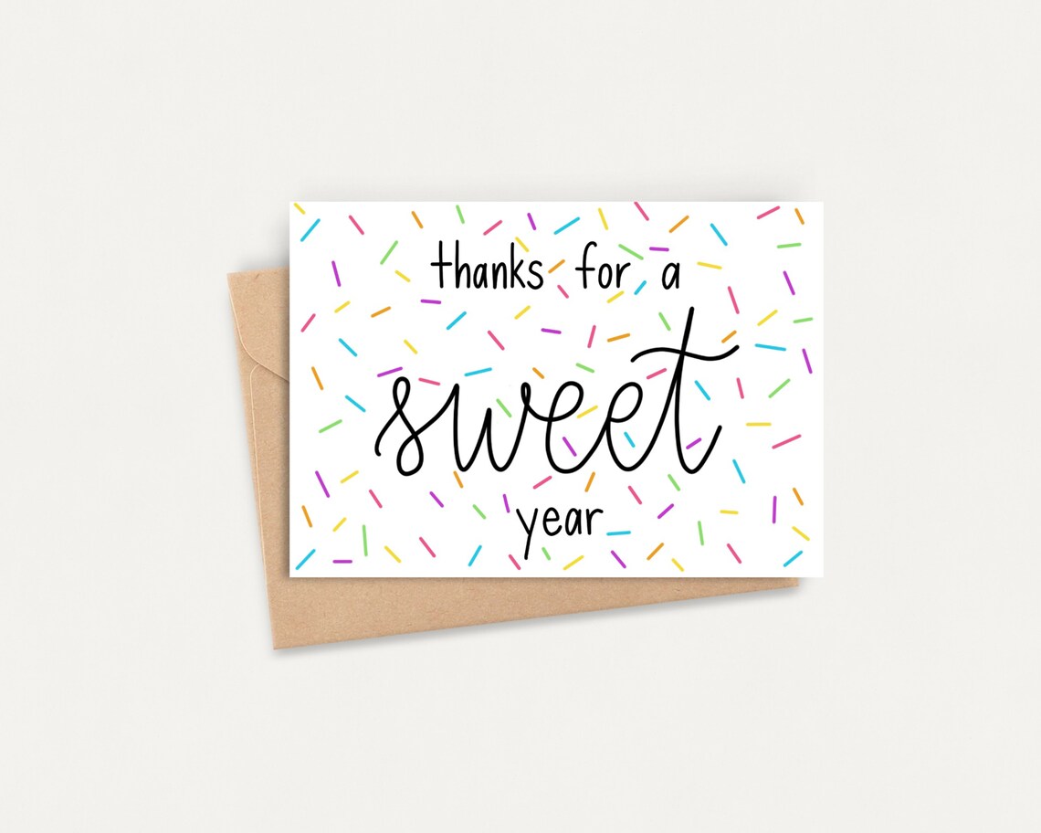 Printable Teacher Thank You Card Sprinkles Teacher Appreciation Card ...