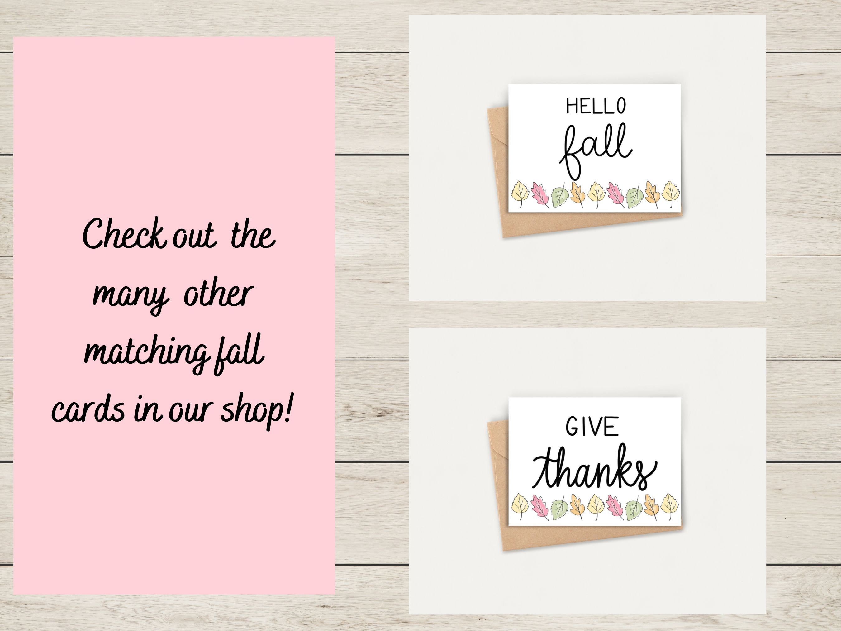 Printable Fall Blank Card Leaves Printable Note Card Happy Harvest Fall ...