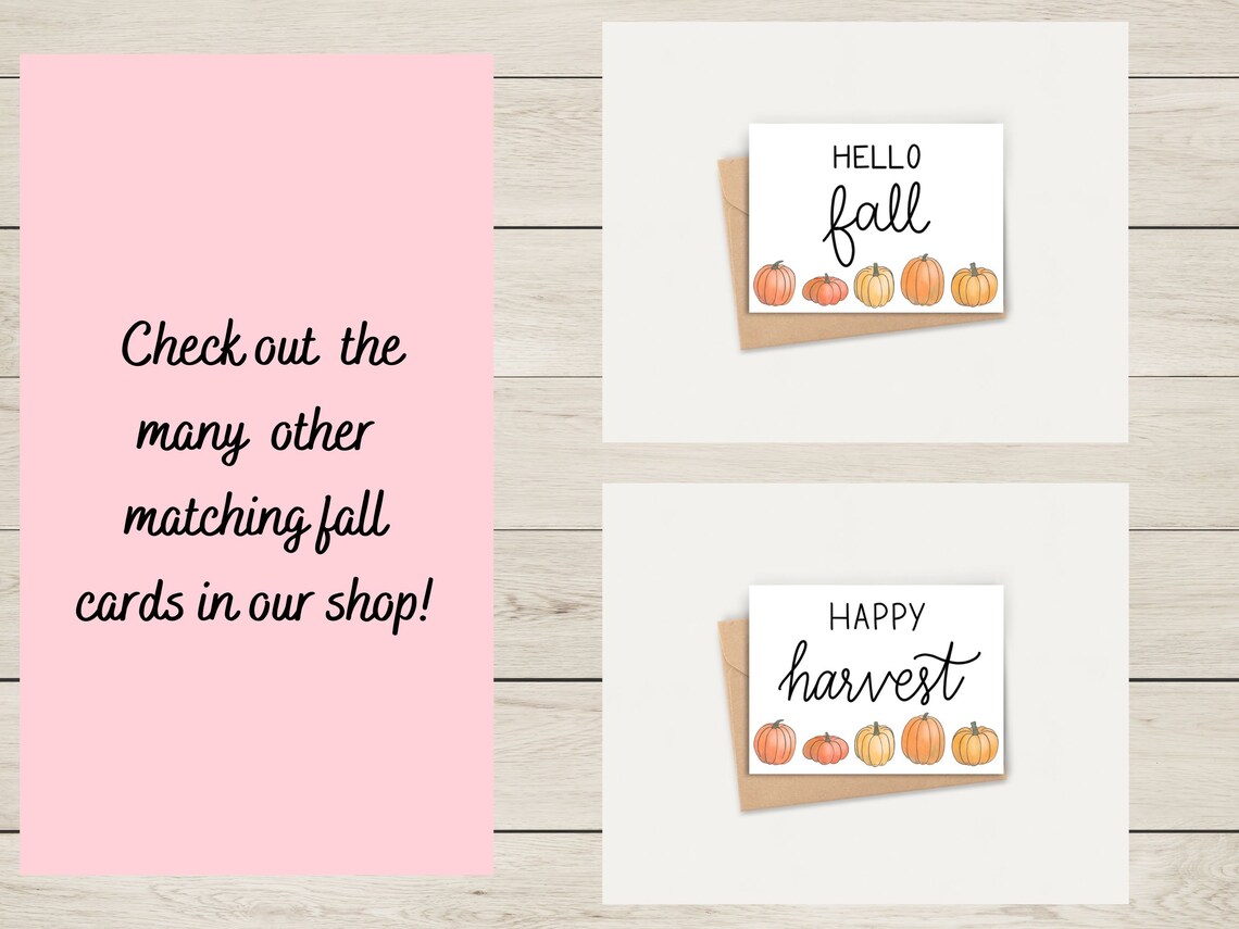 Printable Pumpkin Fall Blank Card | Printable Note Card | Thankful ...