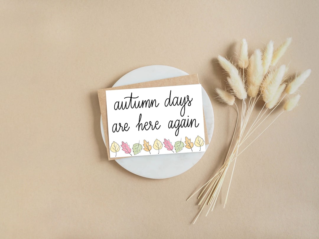 Printable Fall Blank Card Leaves Printable Note Card - Etsy