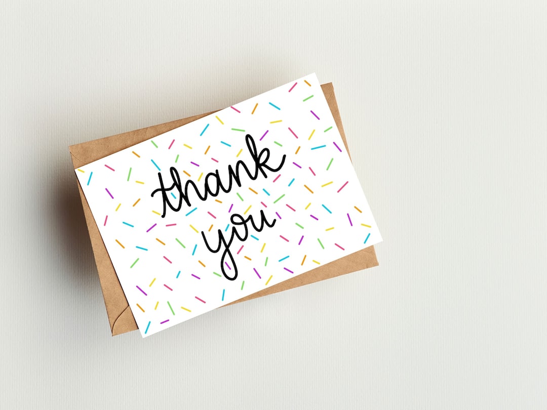 Printable Thank You Card Sprinkles | Baby Shower Thank You Card ...