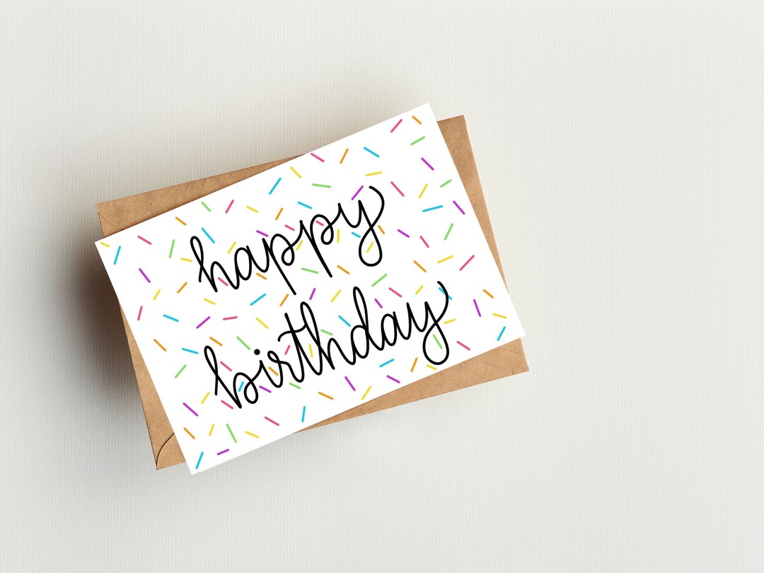 Printable Happy Birthday Card Sprinkles | Coworker Birthday Card | Teen ...