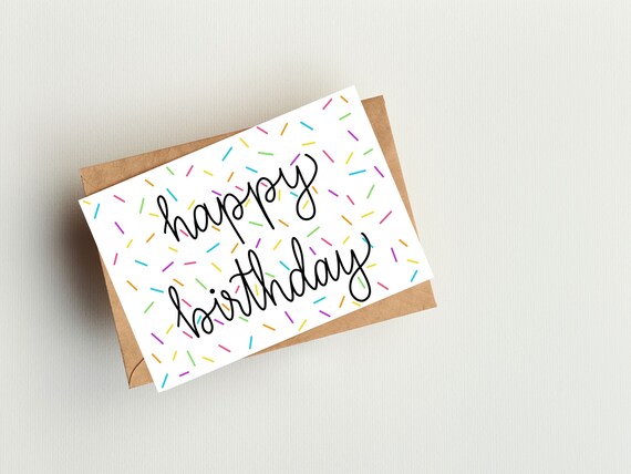 Printable Happy Birthday Card Sprinkles Printable Birthday - Etsy