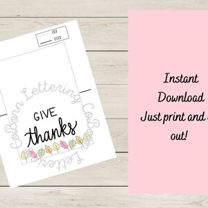 Printable Fall Blank Card Leaves Printable Note Card Give Thanks Fall ...