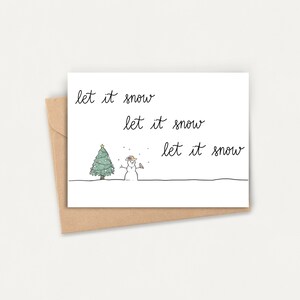 Printable Let It Snow Snowman Christmas Card Garden - Etsy