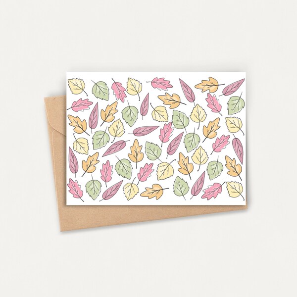 Printable Pumpkin Fall Blank Card Printable Note Card Hello Fall Note ...