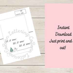 Printable Let It Snow Snowman Christmas Card Garden - Etsy
