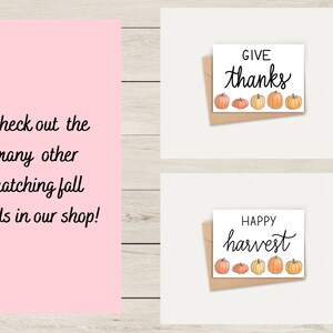 Printable Pumpkin Fall Blank Card Printable Note Card Hello Fall Note ...
