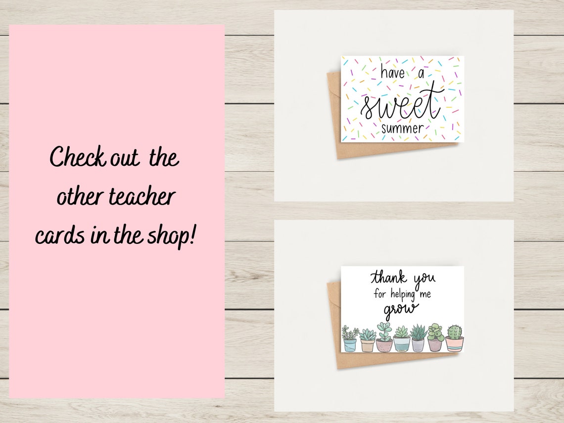 Printable Teacher Thank You Card Sprinkles Teacher Appreciation Card ...