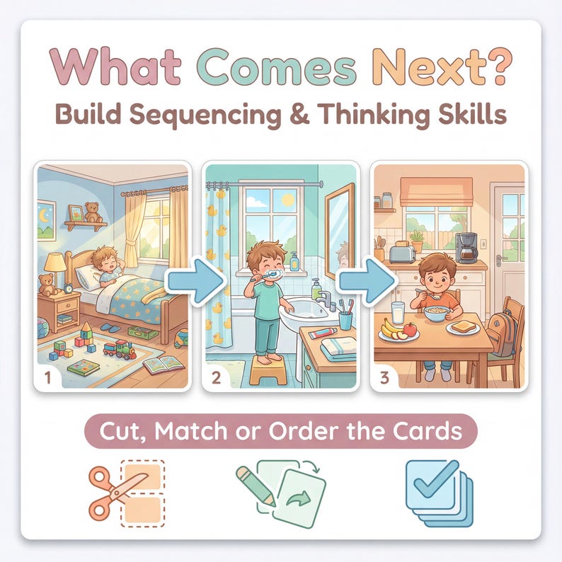What Comes Next Sequencing Activities for Kids | Visual Thinking ...