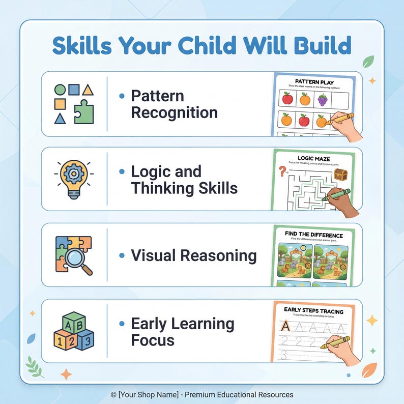 Repeating Pattern Activities for Kids Visual Patterns and Logic Skills ...