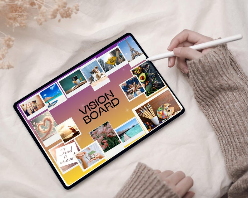 Vision Board Printable | A4 Vision Board Template | Digital Vision ...