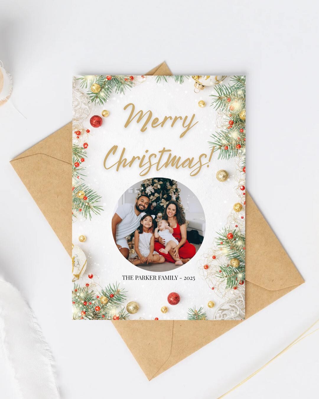 Merry Christmas Digital Card Template – Editable Canva 7-photo Keepsake ...