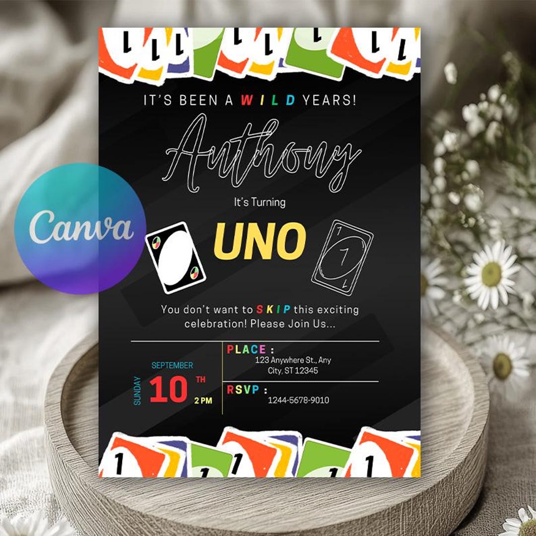 Game Night Inspired Birthday Invitation, Colorful Card Game Birthday ...
