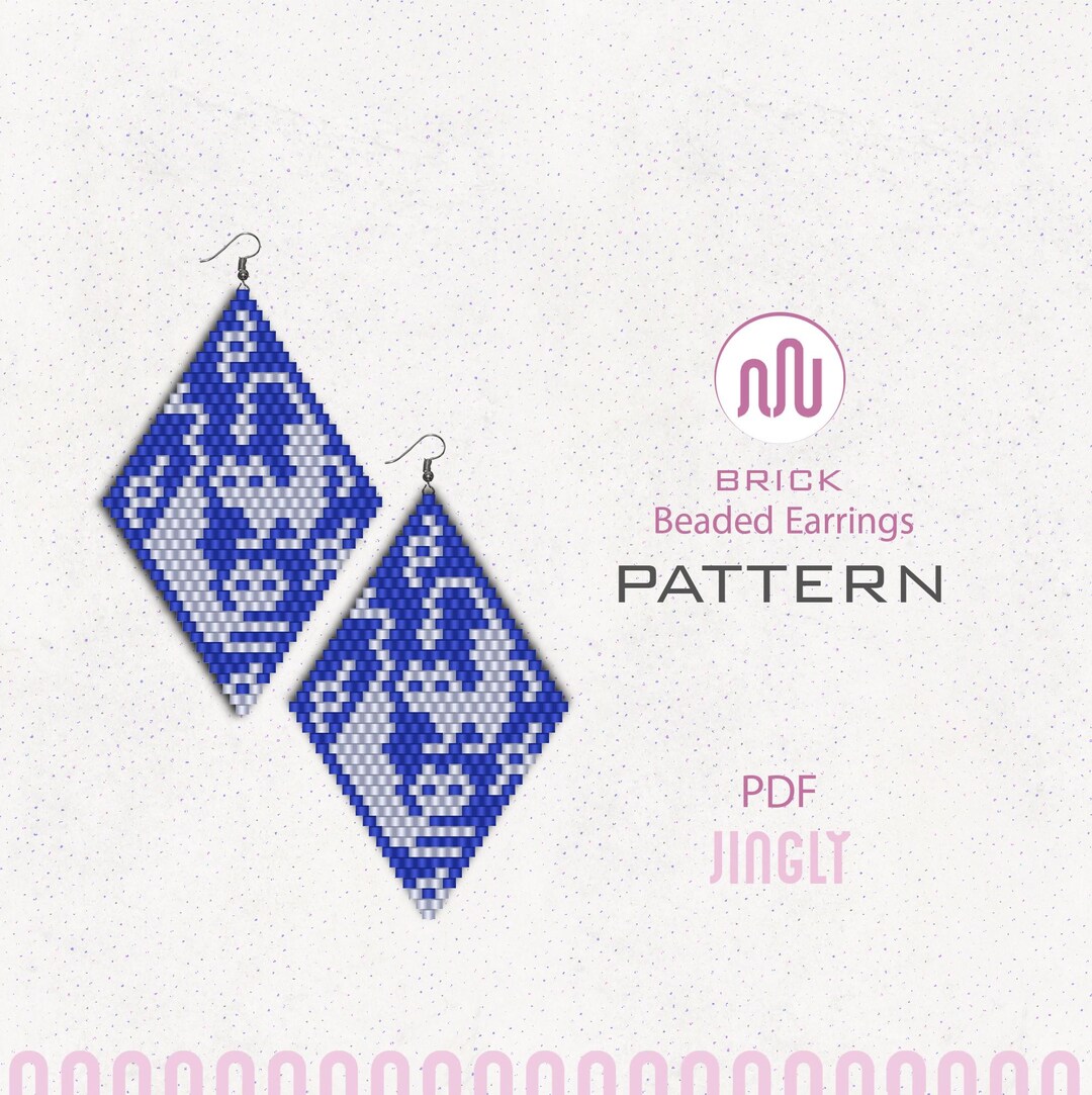 Tow Playful Cats Beaded Earrings Pattern, Cat Beading Pattern, Animal ...