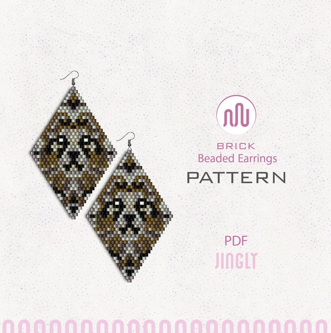 Cheetah Beaded Earrings Pattern, Leopard Beaded Earrings, Cat Beading ...