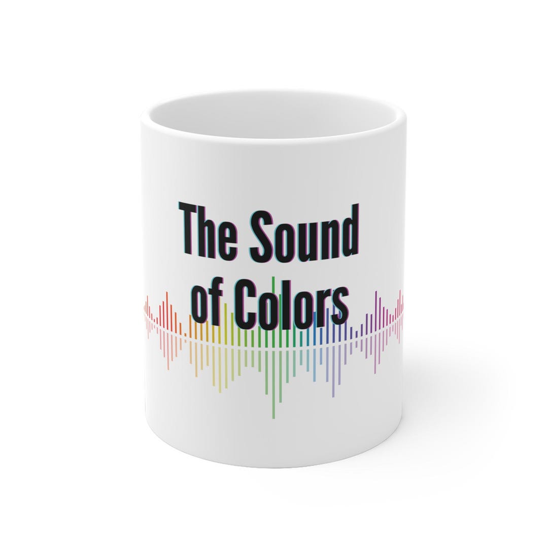 The Sound of Colors Mug | Rainbow Soundwave Art Cup | Colorful Creative ...