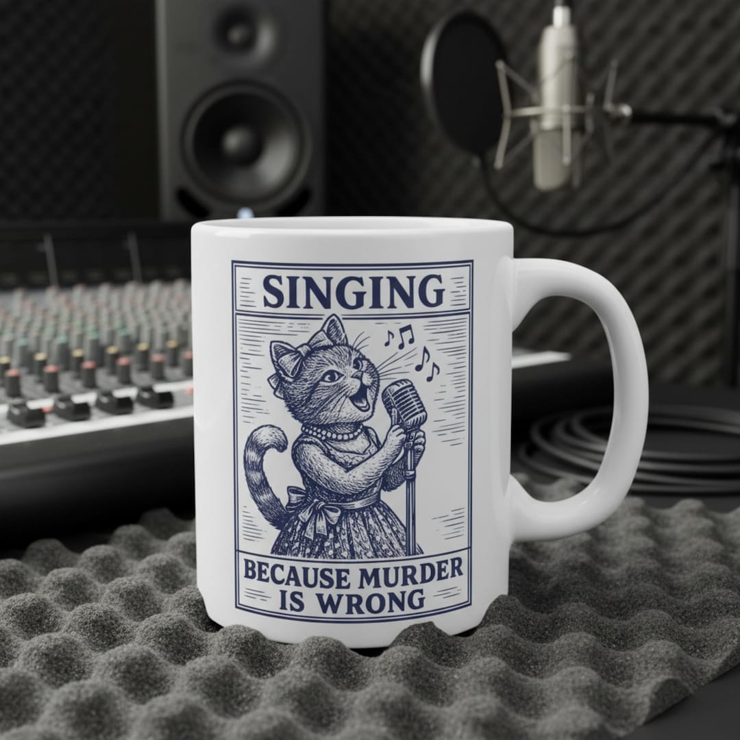 Singing Illustrated Mug, Funny Singer Coffee Cup Gift, - Etsy