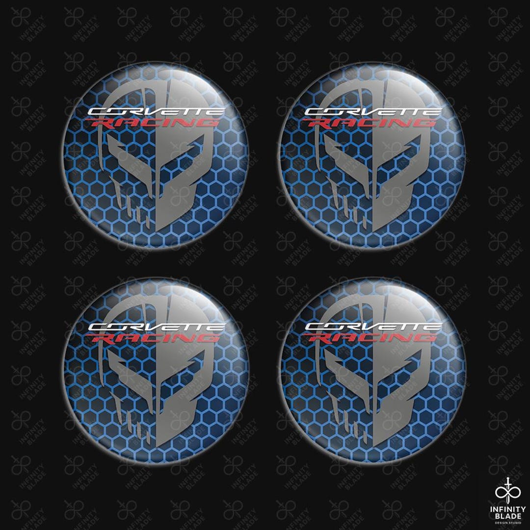 Corvette Jake Gloss 3D Resin Rim Emblems | Wheel Center Cap Overlay ...