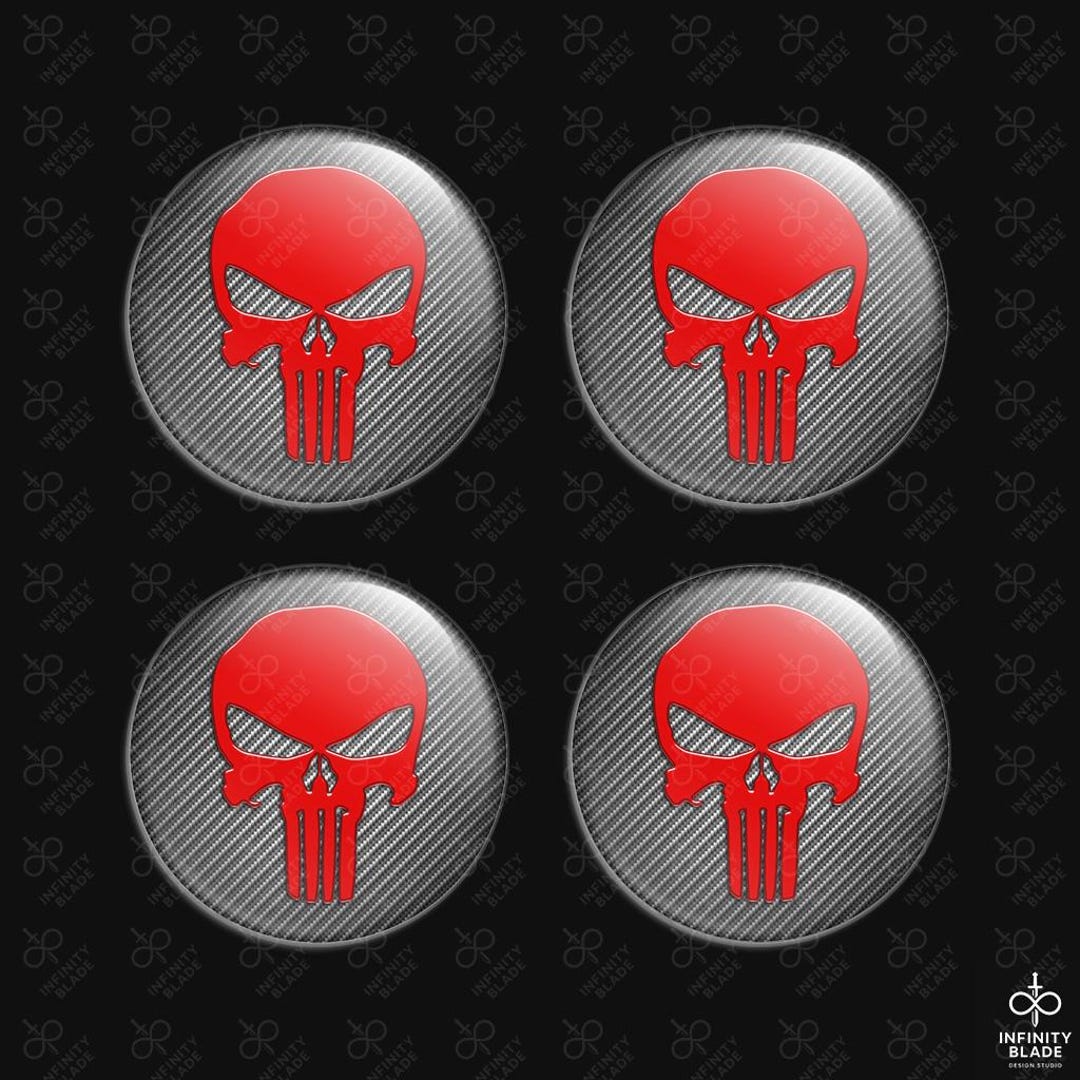Skull Gloss 3D Resin Rim Emblems | Wheel Center Cap Overlay Decals ...
