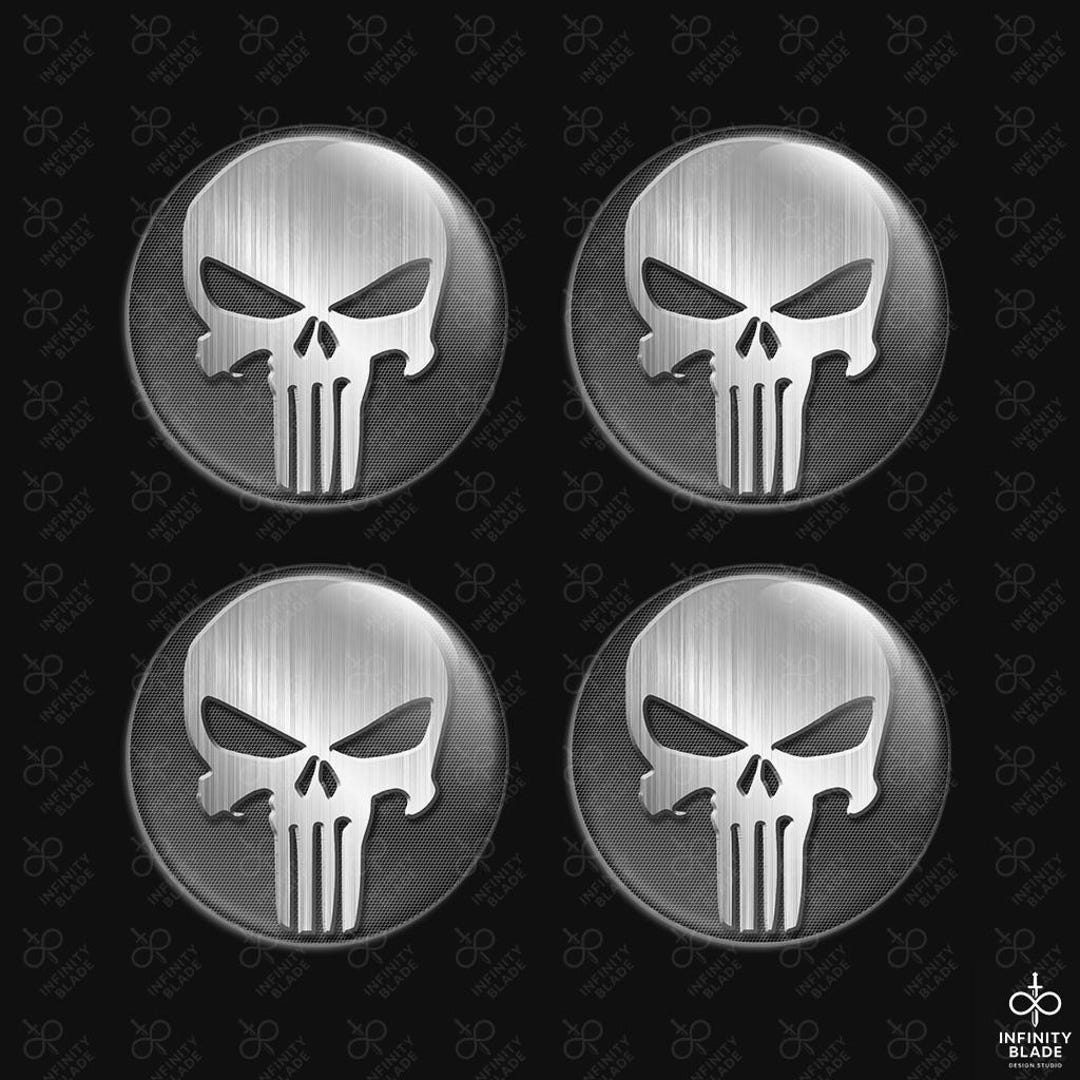 Skull Gloss 3D Resin Rim Emblems | Wheel Center Cap Overlay Decals ...