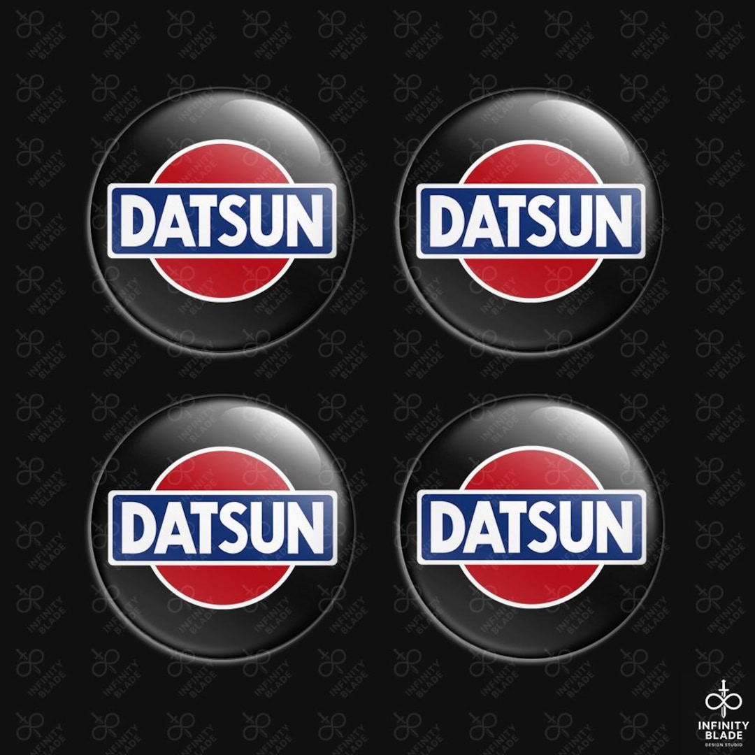 Datsun Gloss 3D Resin Rim Emblems | Wheel Center Cap Overlay Decals ...