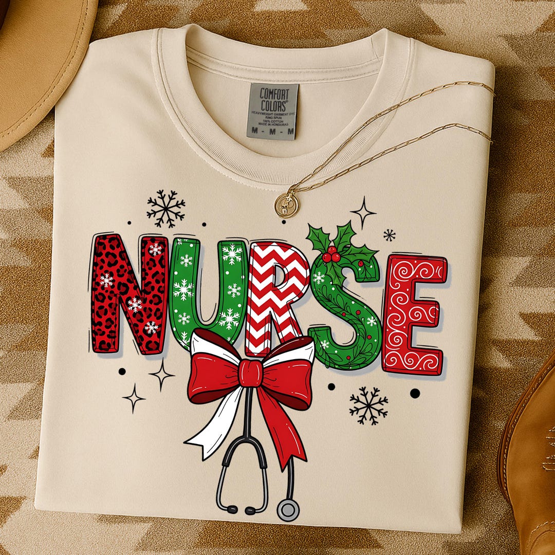 Christmas Nurse PNG, Coquette Nurse Christmas Clipart, Retro Holiday ...