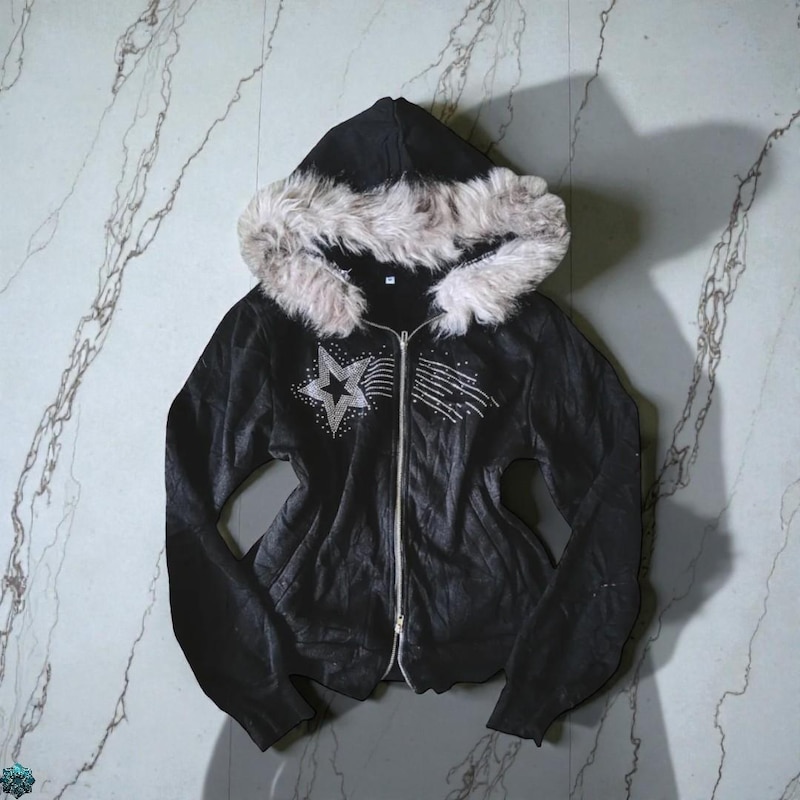 Y2k Faux Fur Jacket Women - Etsy