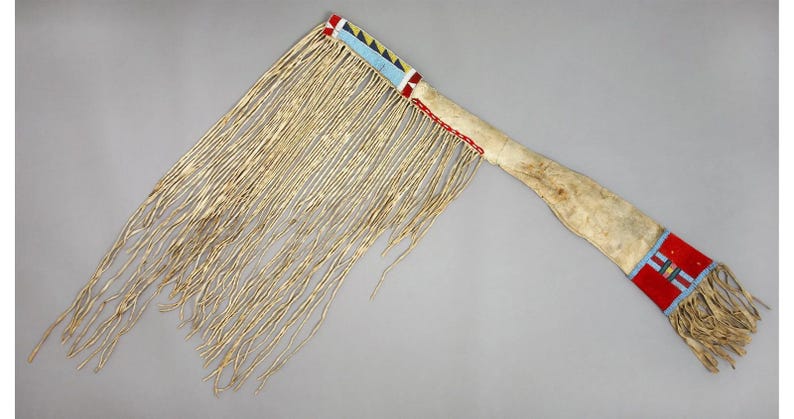 Native American Crow Beaded Buffalo Hide Rifle Scabbard – Antique ...