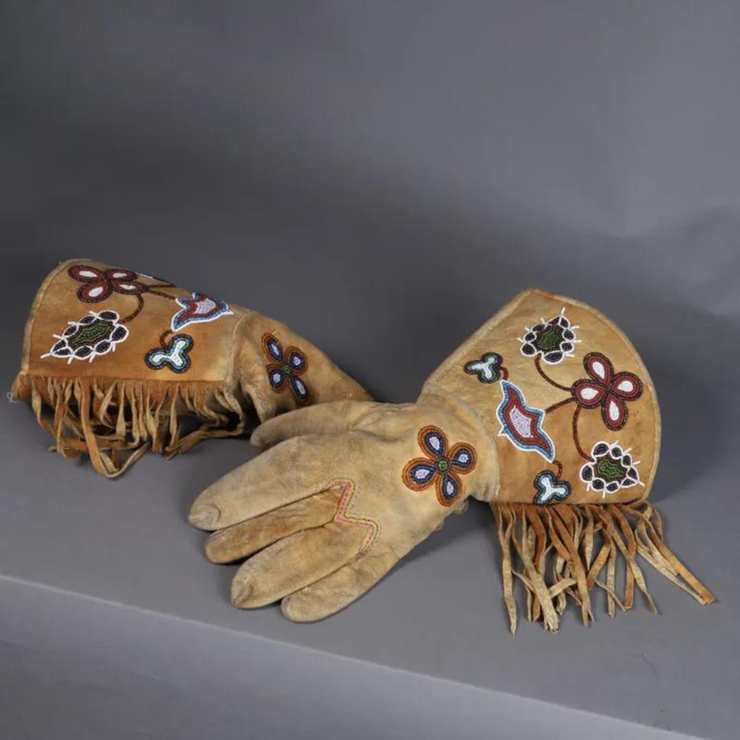 Pair of Native American Beaded Gloves | North American Heritage Style ...