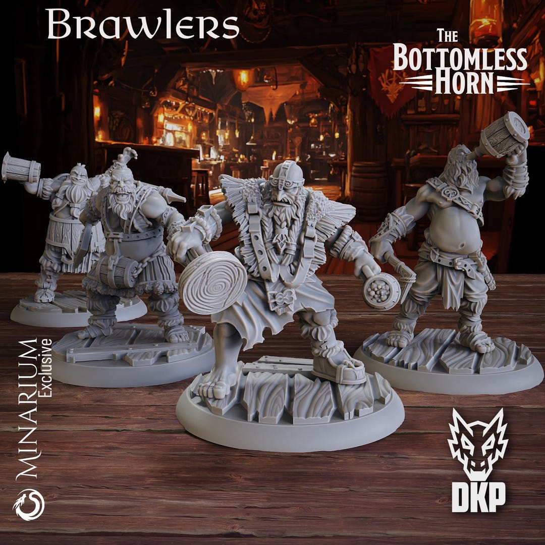Brawlers - 3D Printed Tavern Viking Miniature | NPC | D&D | Pathfinder ...