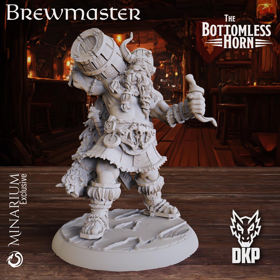 Viking Brewmaster Miniature, Tavern Warrior, Fantasy RPG Dnd NPC, 32mm ...
