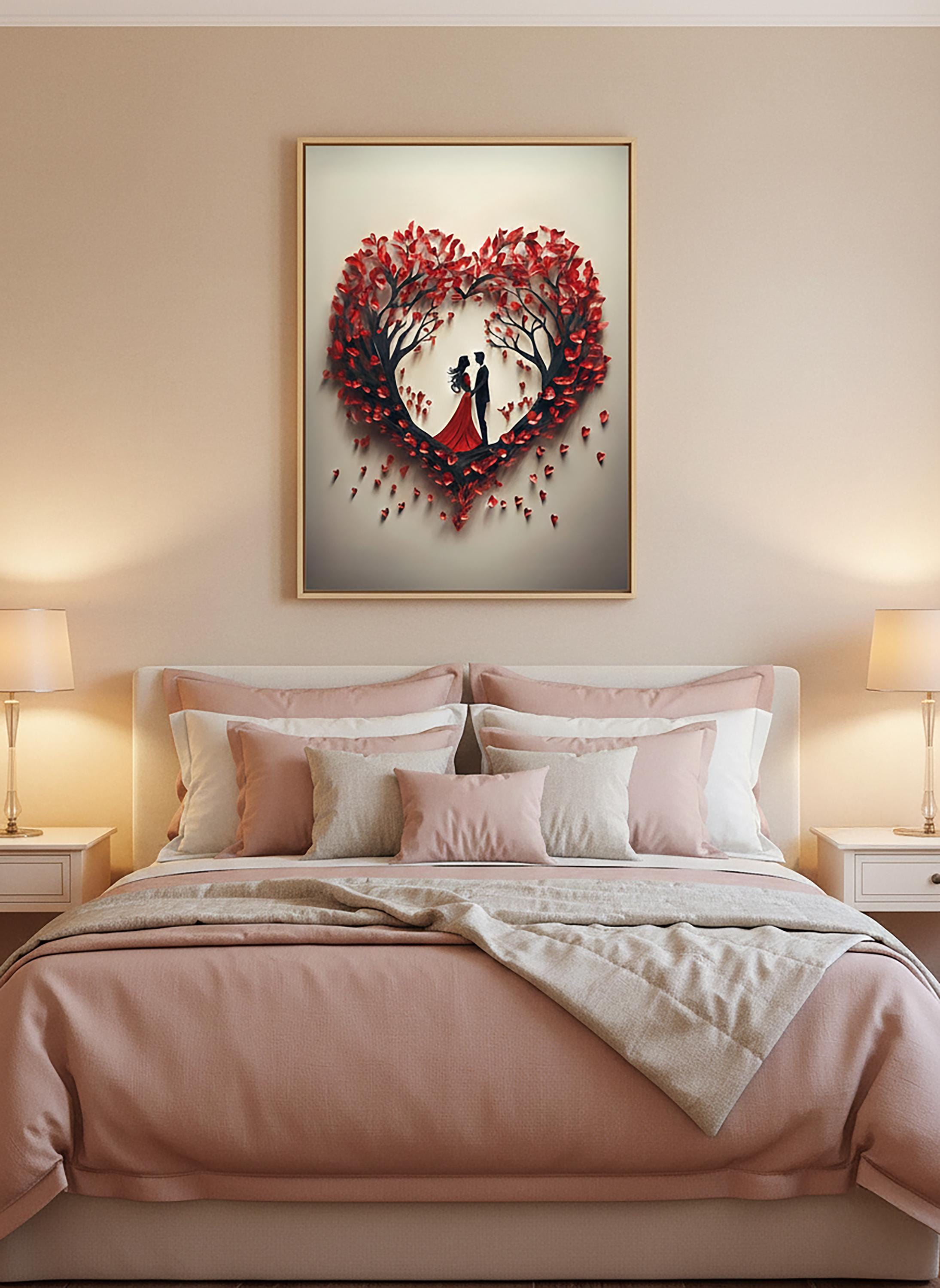 Heart Tree Couple Love Art - Etsy