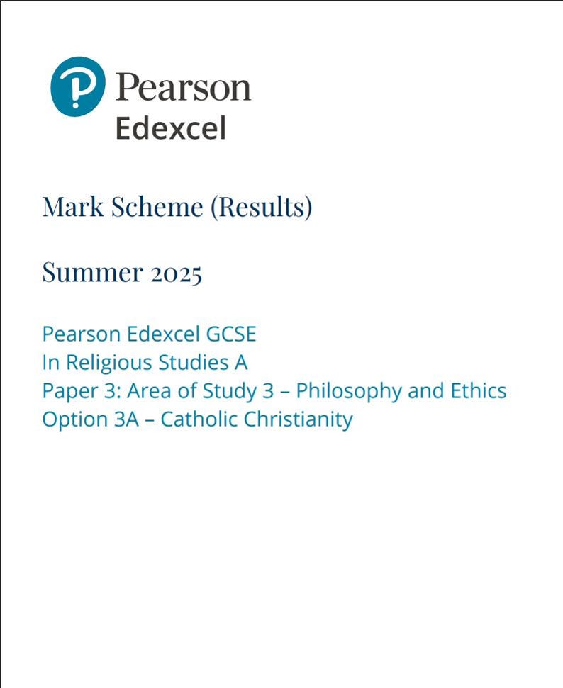 2025 Pearson Edexcel GCSE Religious Studies a Paper 3 and Mark Scheme ...