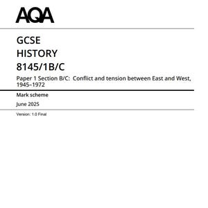 AQA GCSE History Paper 1 Section B/C 2025 Mark Scheme 8145/1B/C - Etsy