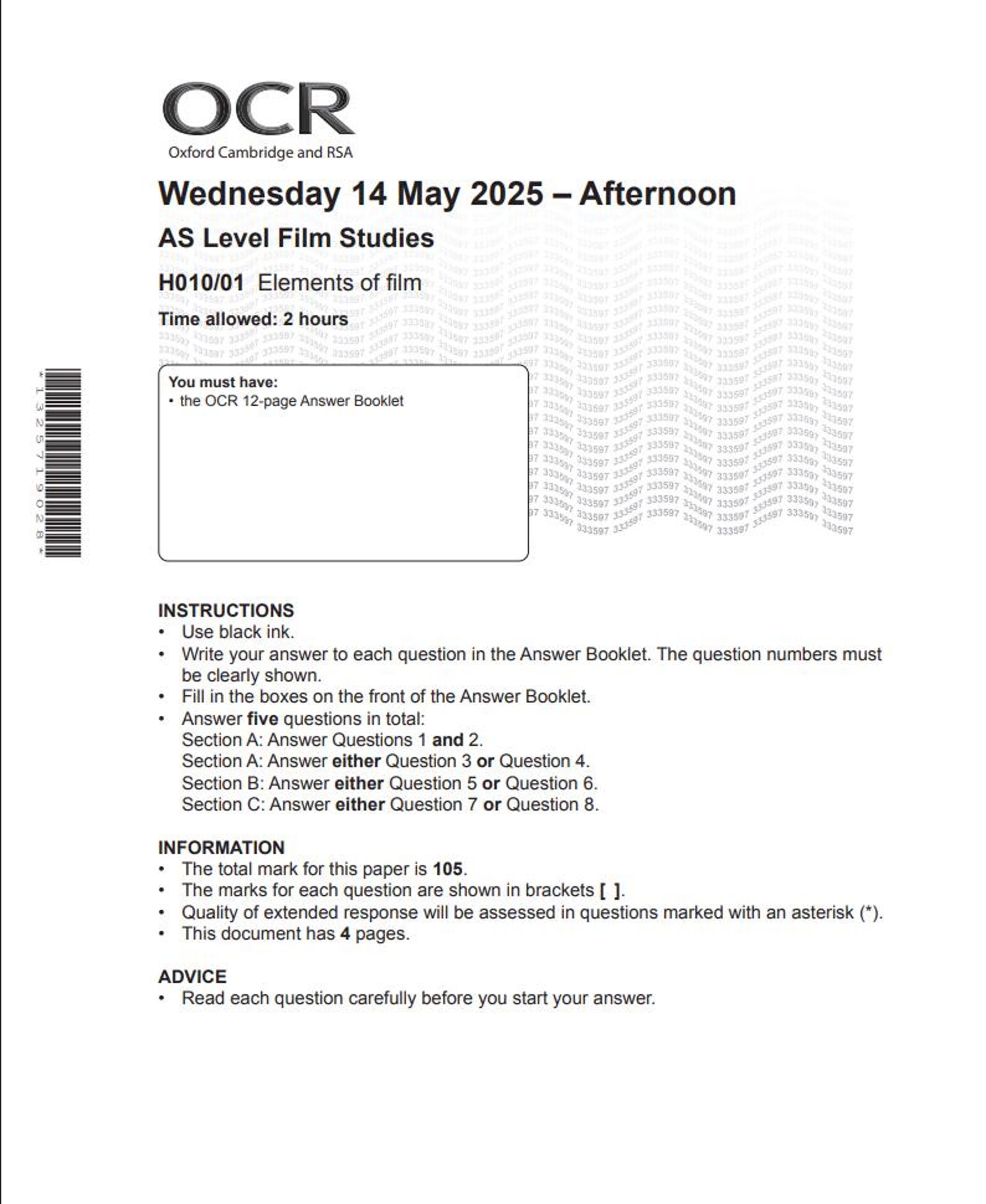 OCR A Level Geography Paper 3 2025 Mark Scheme + Insert H481/03 - Etsy UK