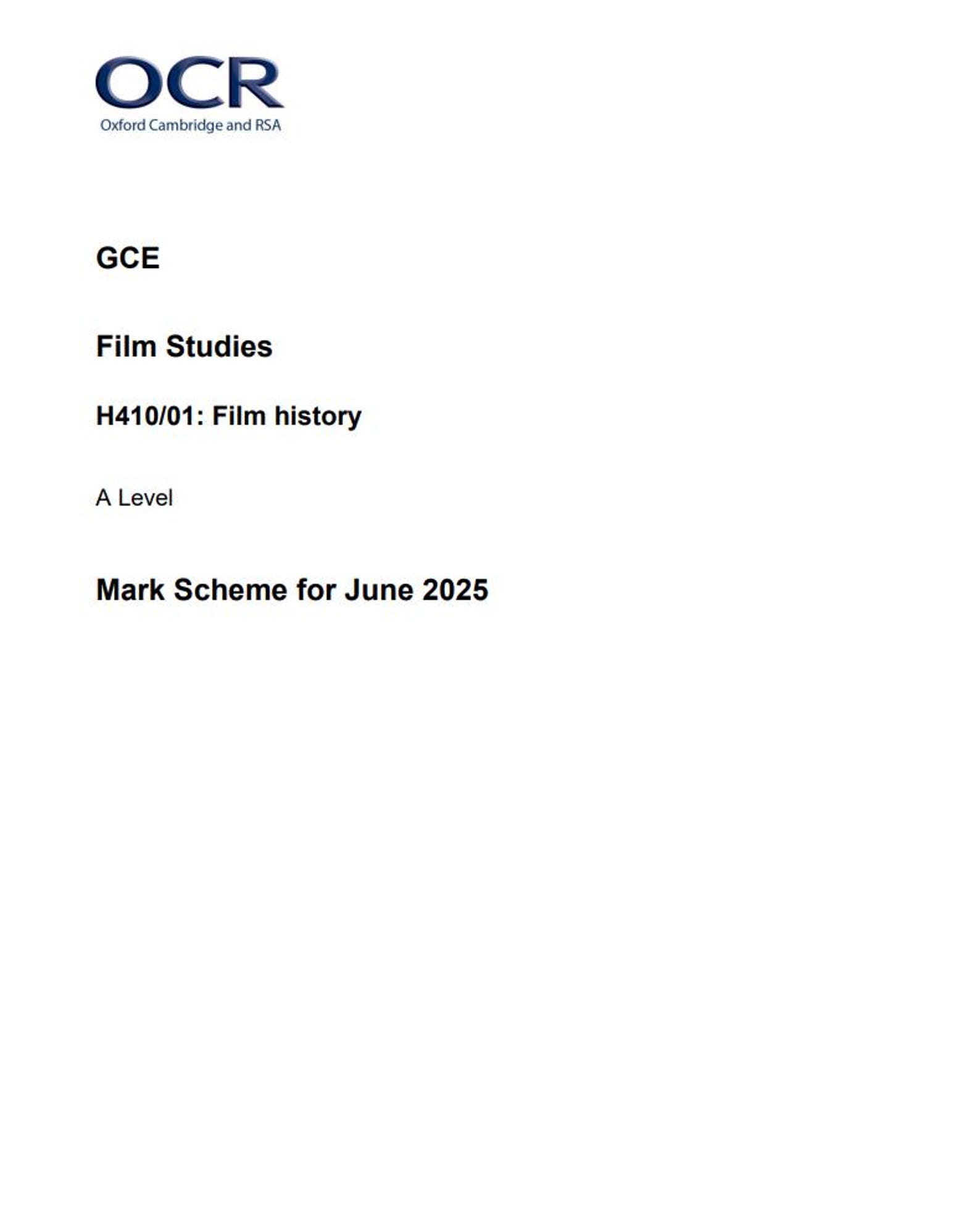 OCR A Level Geography Paper 3 2025 Mark Scheme + Insert H481/03 - Etsy UK