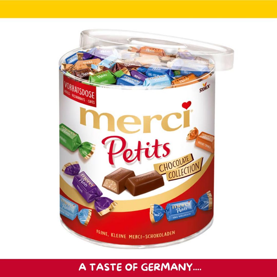 Merci Petits 1000g | Assorted Chocolate Pralines in Cylinder Box - Etsy