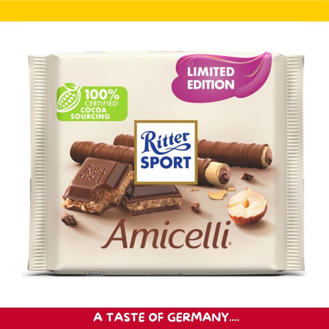 Ritter Sport Amicelli Milk Chocolate 100g (3.5 Oz) - Etsy